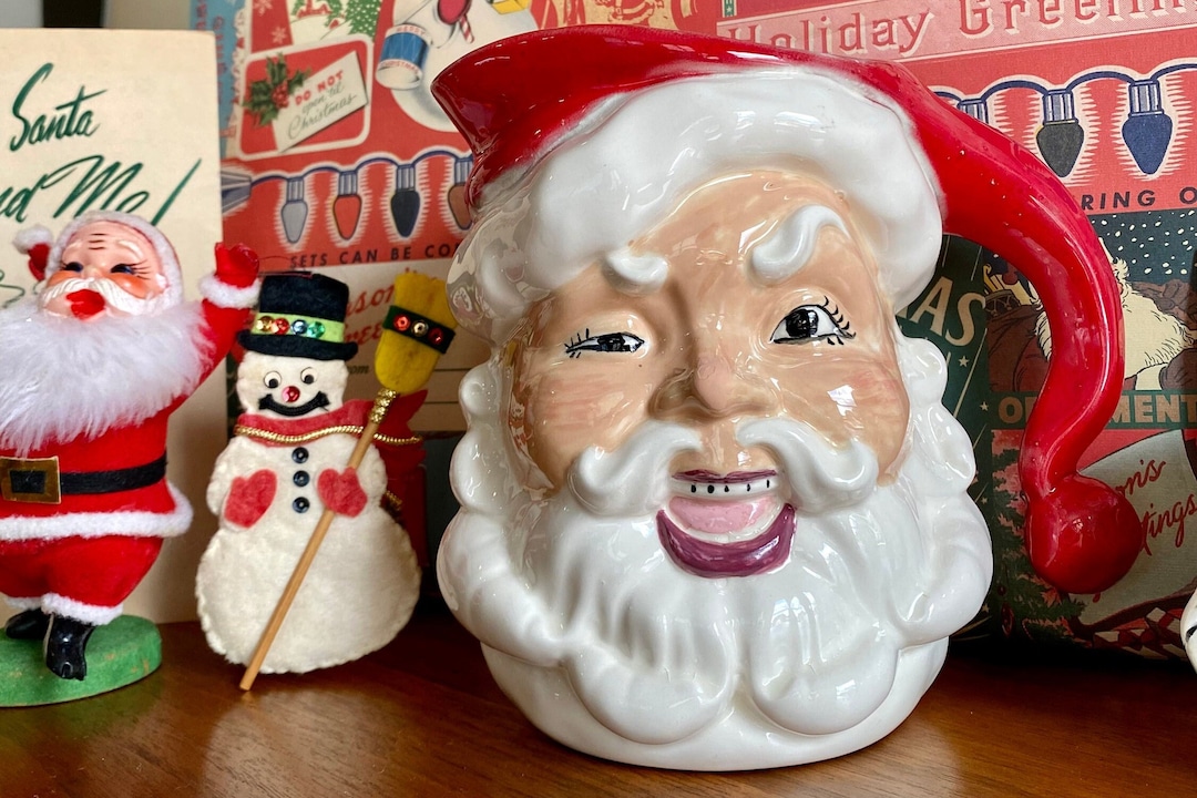 Vintage 1955 Jamar Mallory Ceramic Studio Santa Pitcher - Etsy