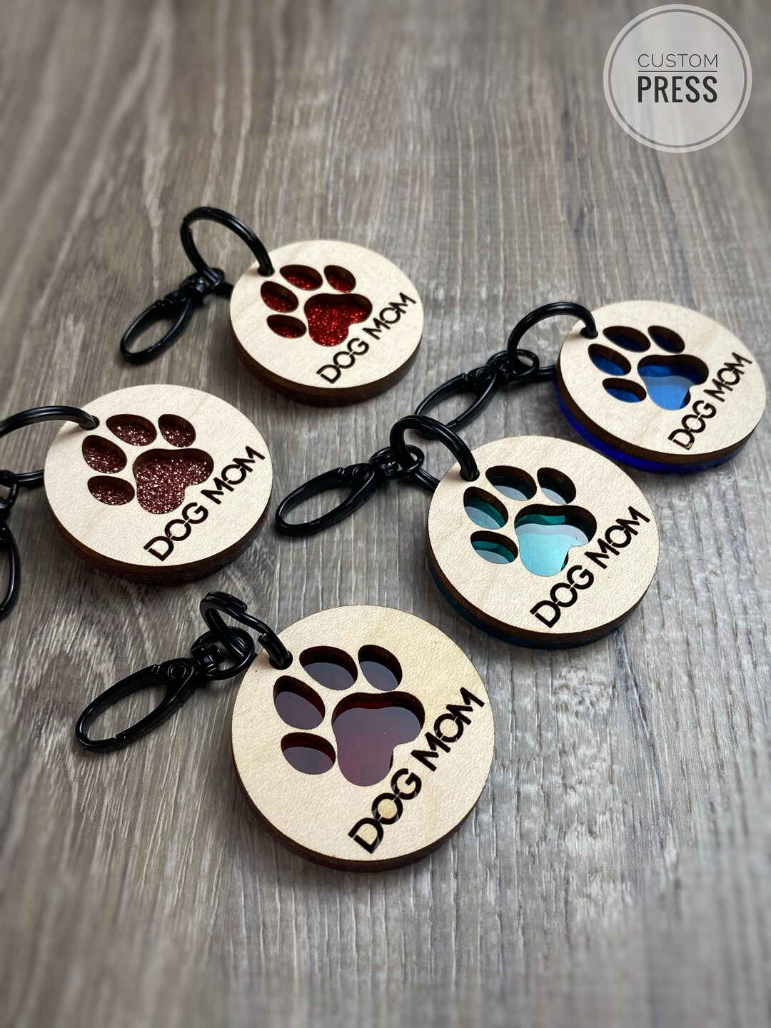 Personalized Dog Mom Keychain, Dog Paw - Etsy