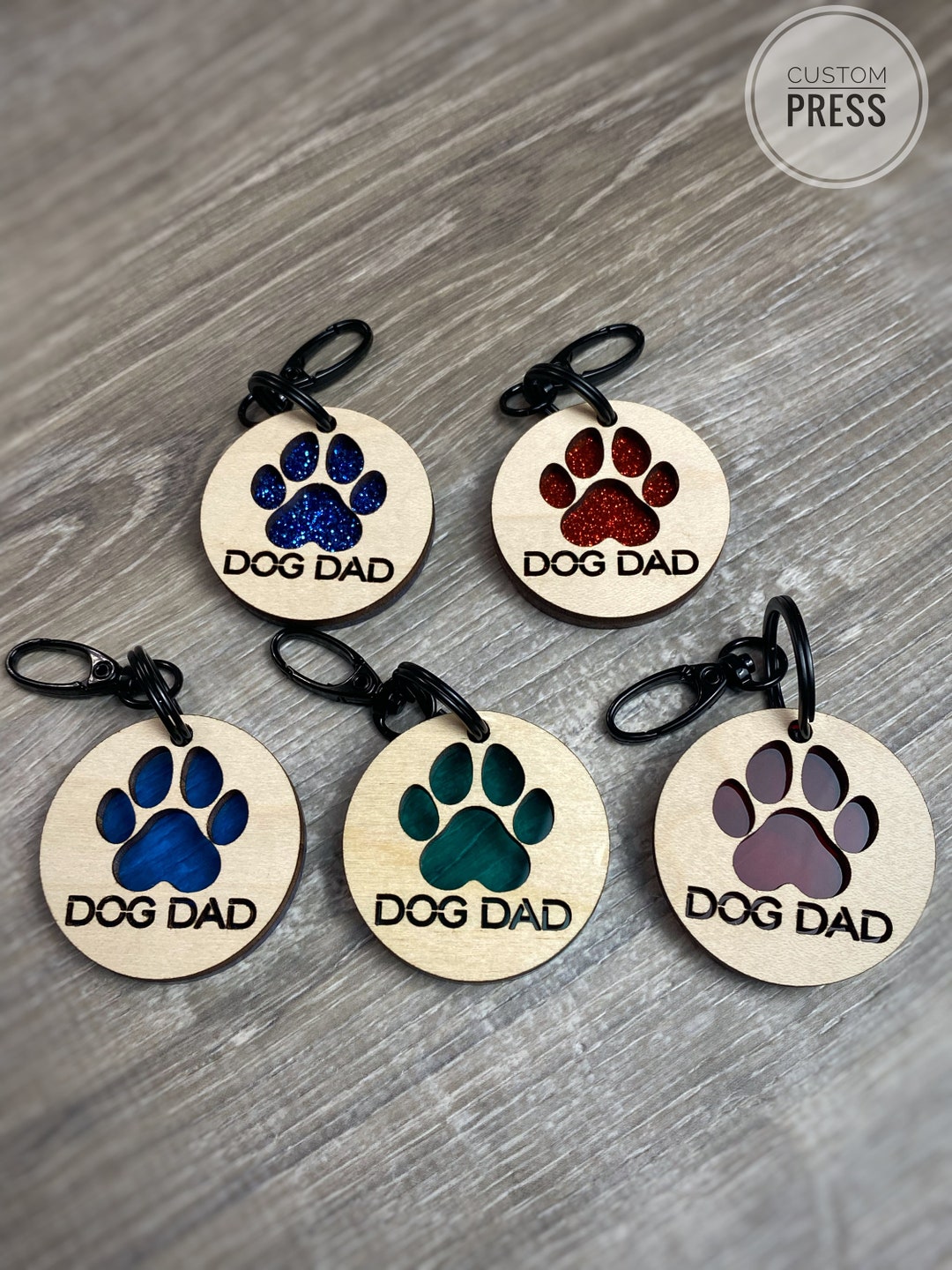 Dog Dad Keychain Wristlet, Dad Keychain, Personalized Keychain, Gifts ...