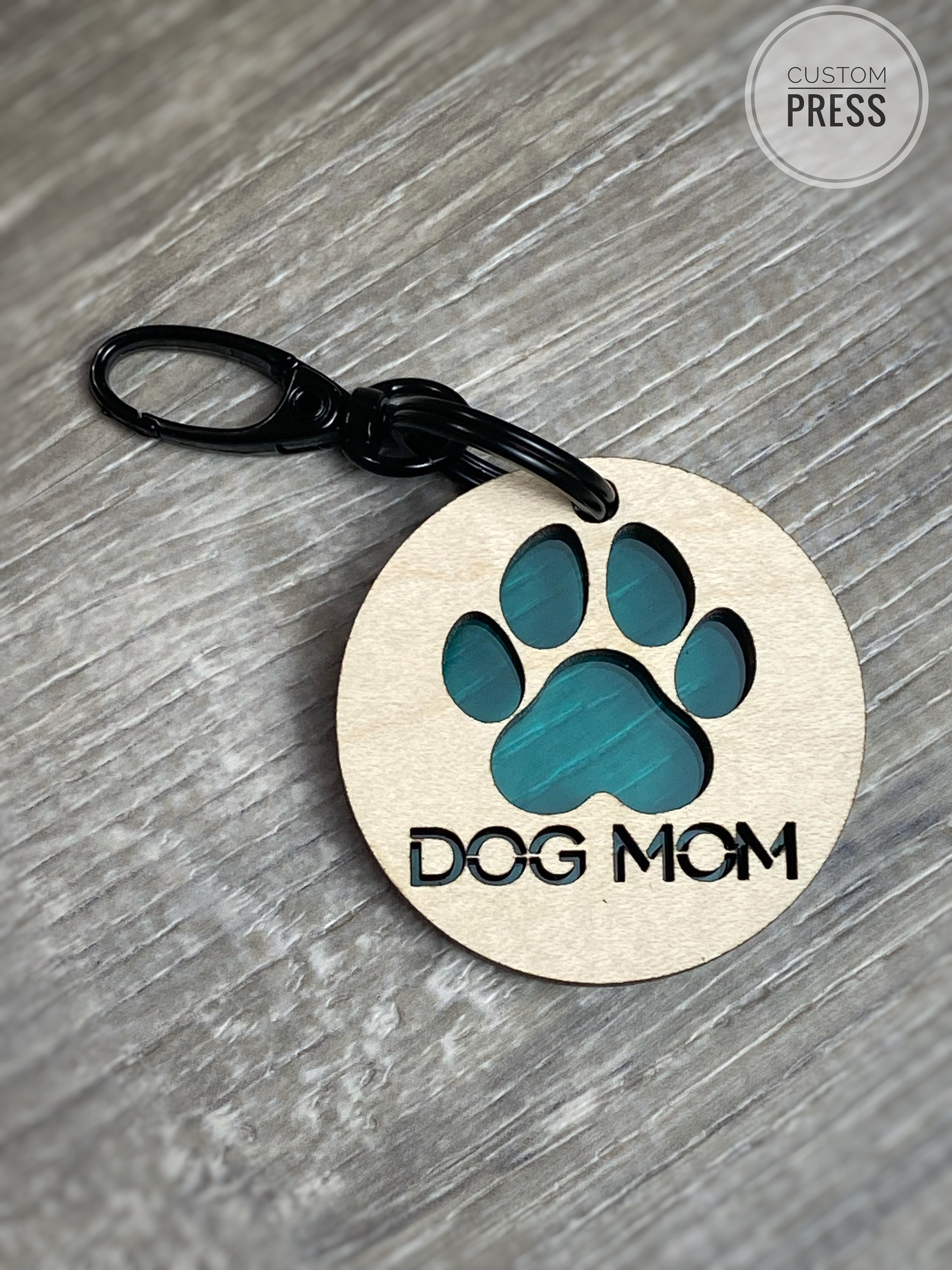 Personalized Dog Mom Keychain, Dog Paw - Etsy