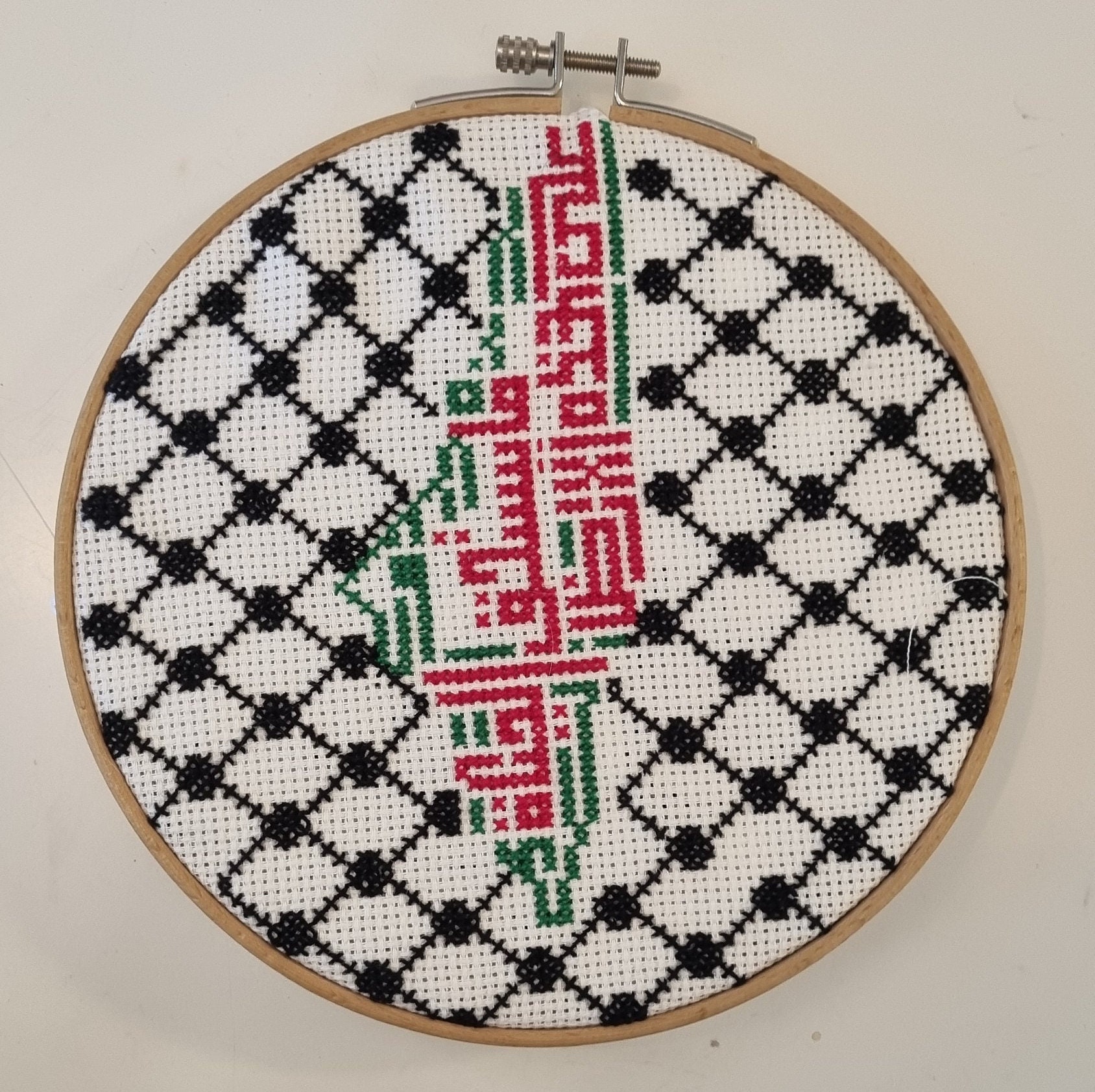 Palestinian Tatreez Embroidery PATTERN in Embroidery Hoop on This Earth ...
