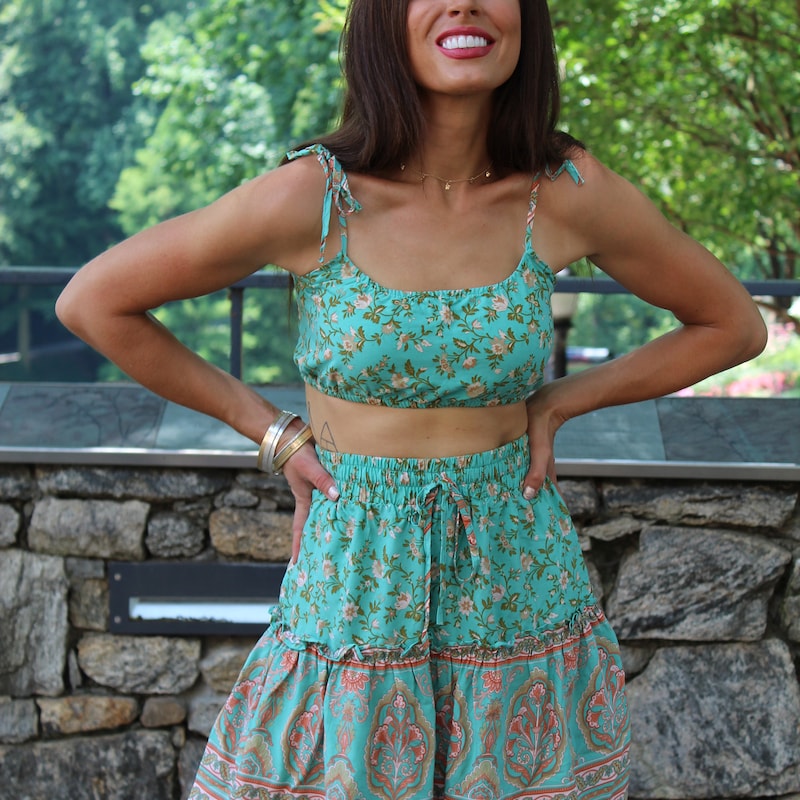 Two Piece Mini Skirt Set - Etsy