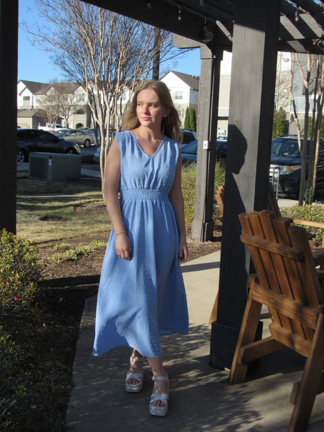 Spring Maxi Dress Blue Spring Dress Light Blue Maxi Mother of Groom ...