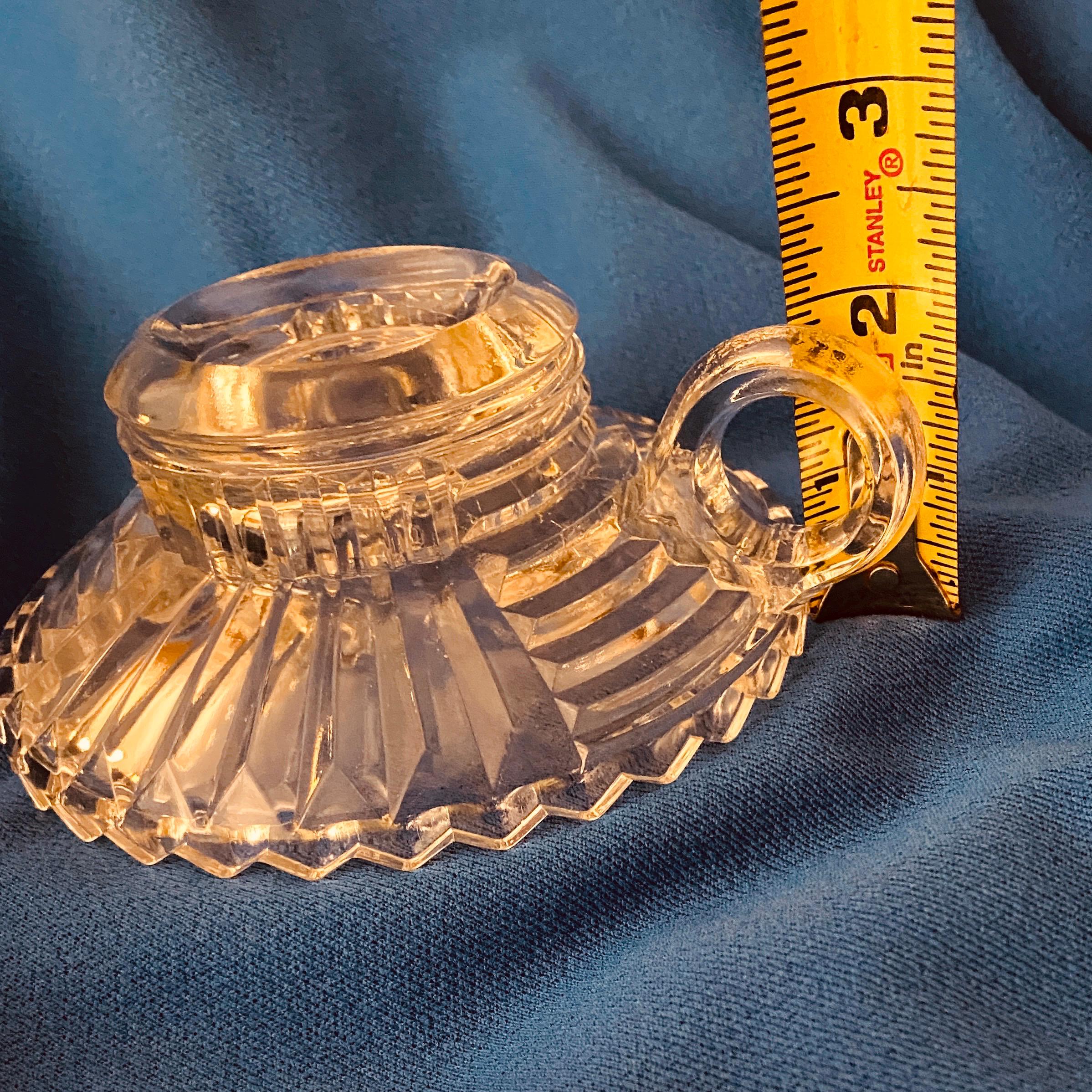 Vintage Anchor Hocking Clear Glass Candle Holder: Chamberstick Style W ...