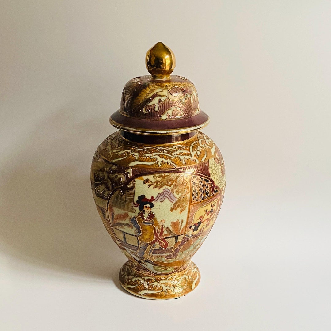Andrea by Sadek Ceramic Art Ginger Jar, Lovely Vintage Chinoiserie Urn ...