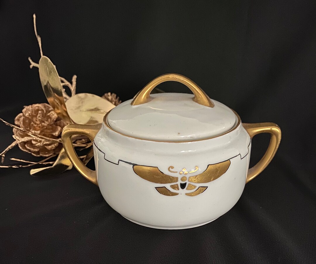 KPM Sugar Bowl W/ Lid, Art Deco Bee From Spicer Studio Akron, Ohio Rare ...