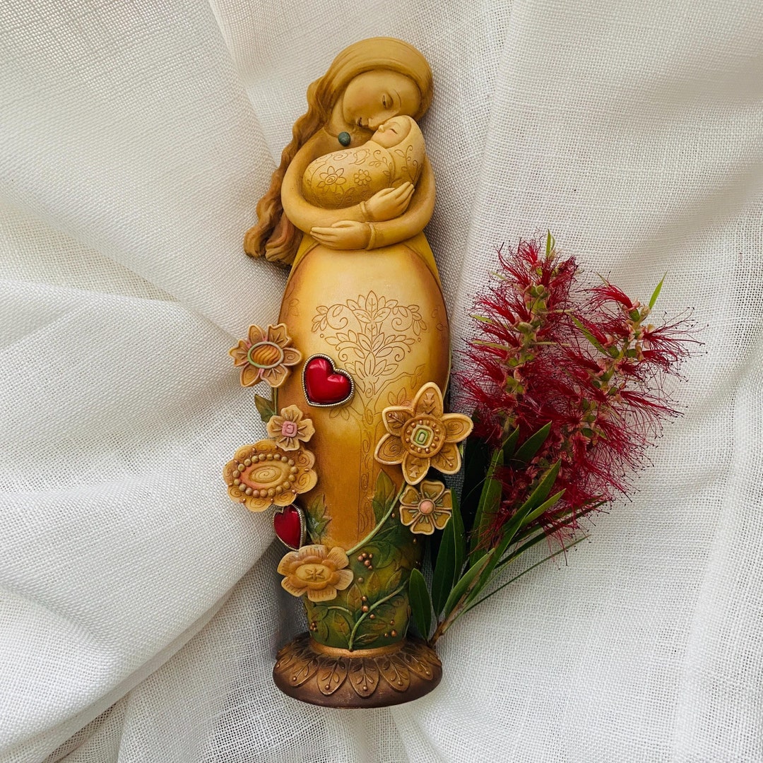 Enesco Figure of Mother Holding Baby, Blooming Wild- Karen Hahn 2003 ...