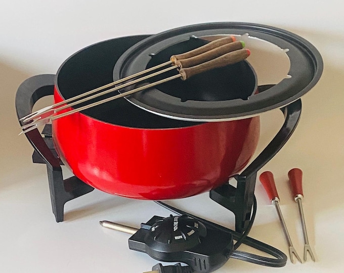 West Bend 3 Quart Red Fondue Pot- Electric “ the Entertainer” Model , 5 ...