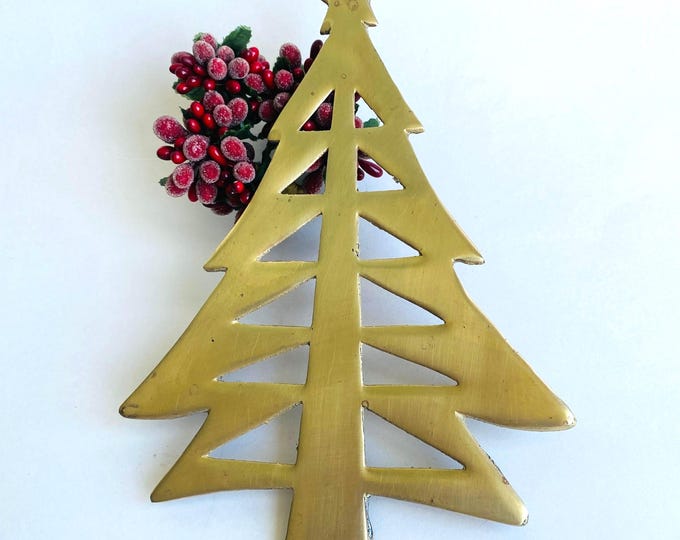 Vintage Brass Christmas Tree Trivet, Holiday Kitchen Decor - Etsy