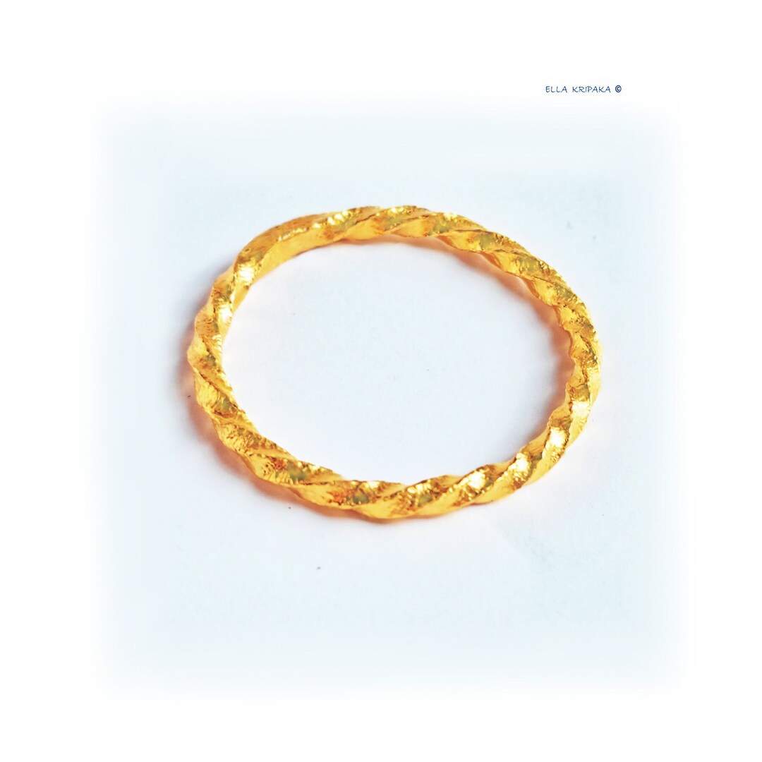 Custom Solid 24k 9999 Gold 135g Width 7.2mm Hammered Twisted Viking and Ancient Rome Bracelet ...