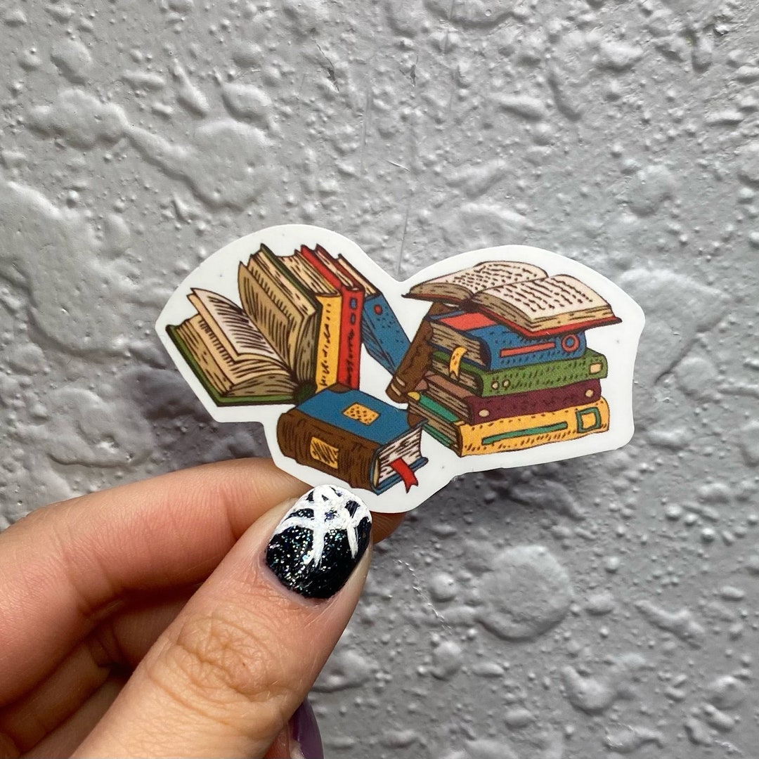 Vintage Books Reading Teacher Librarian, Vinyl Waterproof Sticker for ...