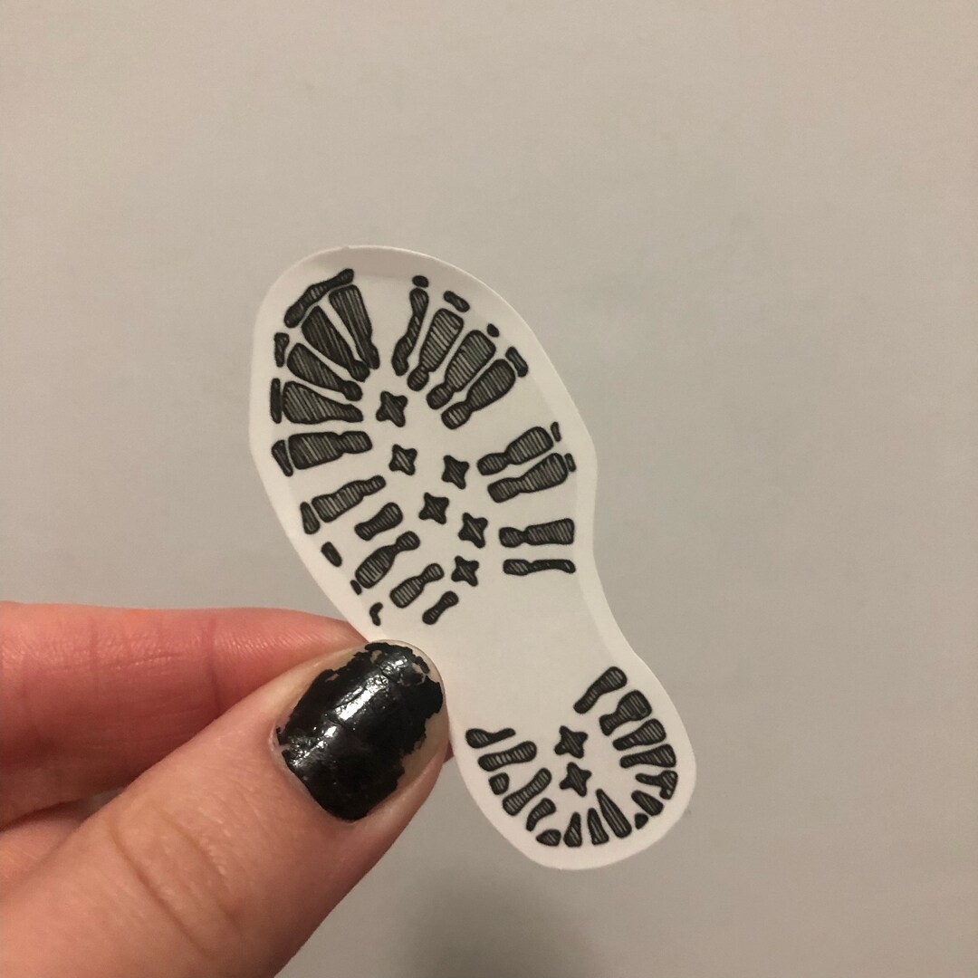 Black and White Hiking Boot Foot Print Get Outdoors Vinyl - Etsy