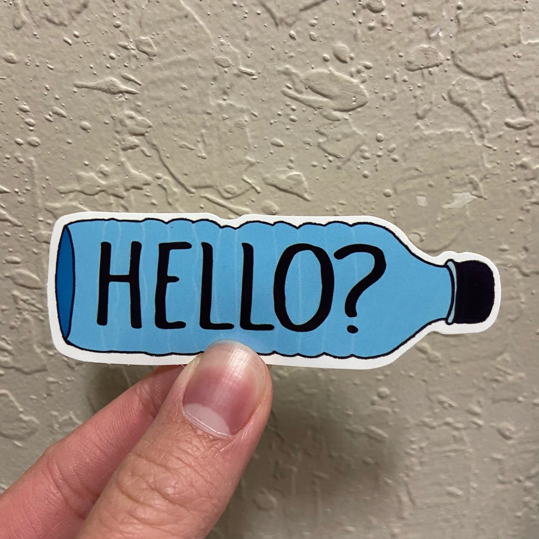 Hello Water Bottle, Vines, Vinyl Waterproof Sticker for Laptop or ...