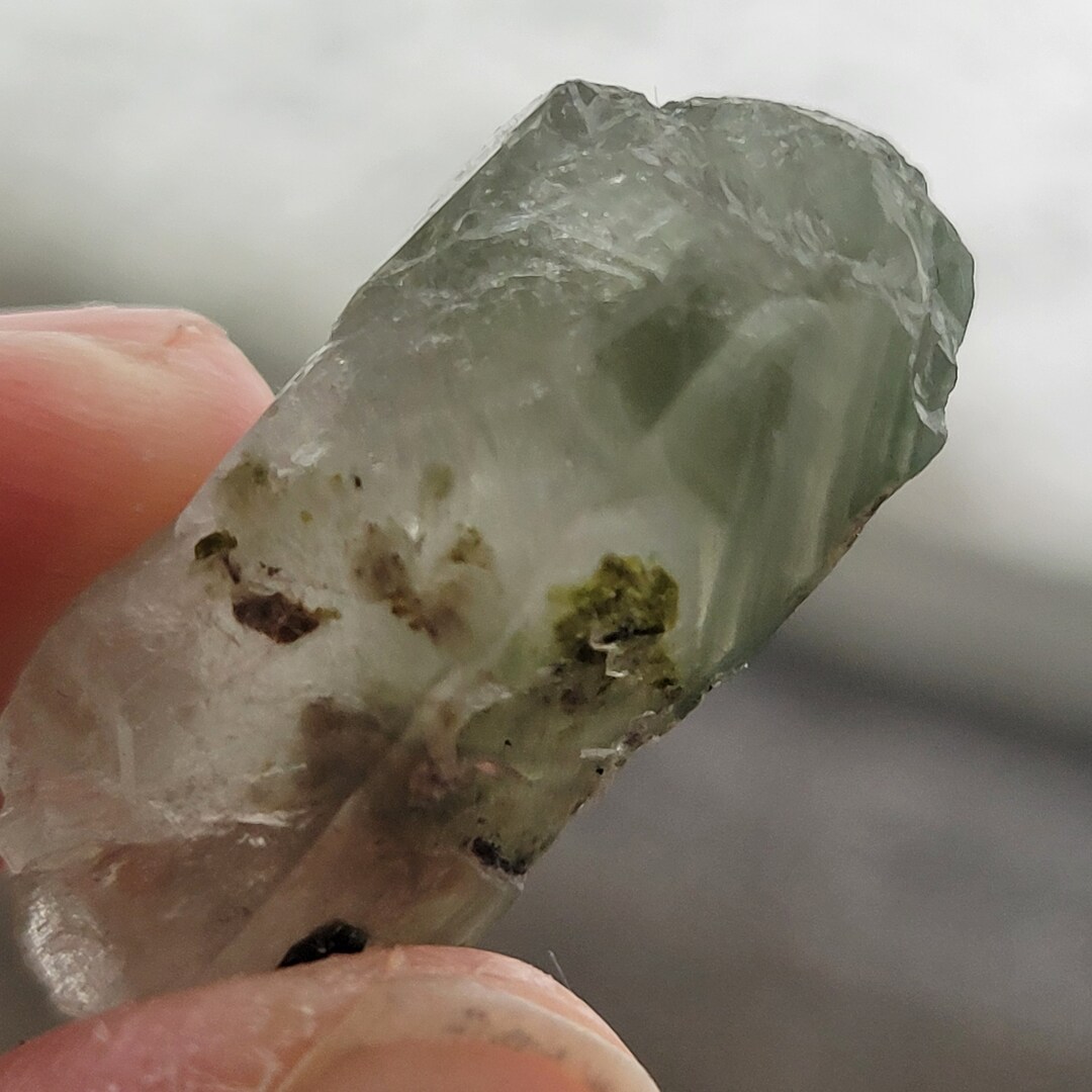 Himalayan Chlorite Phantom Quartz Point With Green Tourmaline ...