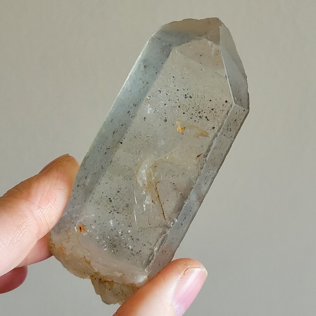 Madagascar Quartz Point With Chlorite Phantoms and Hematite Inclusions ...