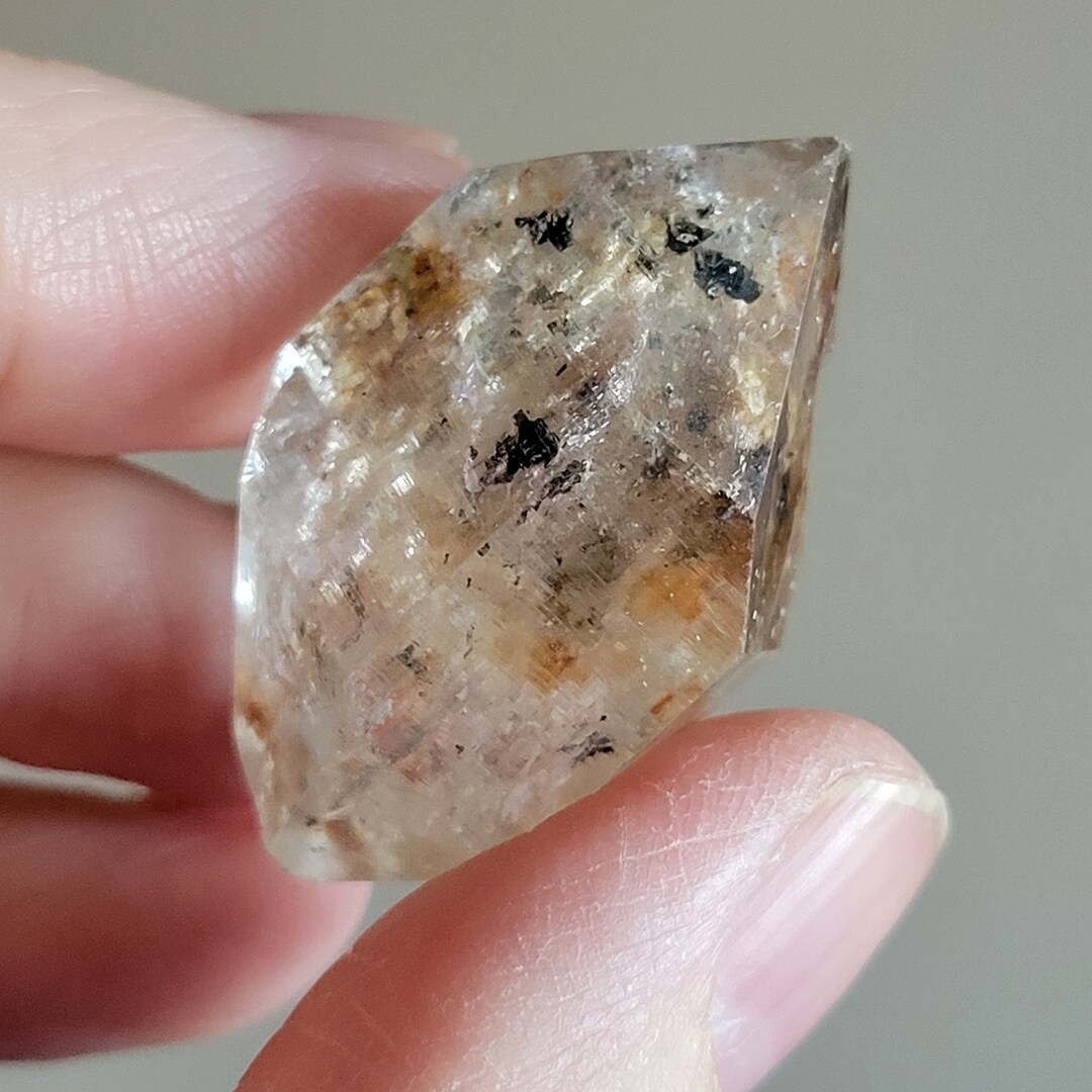 Double Terminated Tibetan Quartz Point With Carbon Inclusions and Sand ...