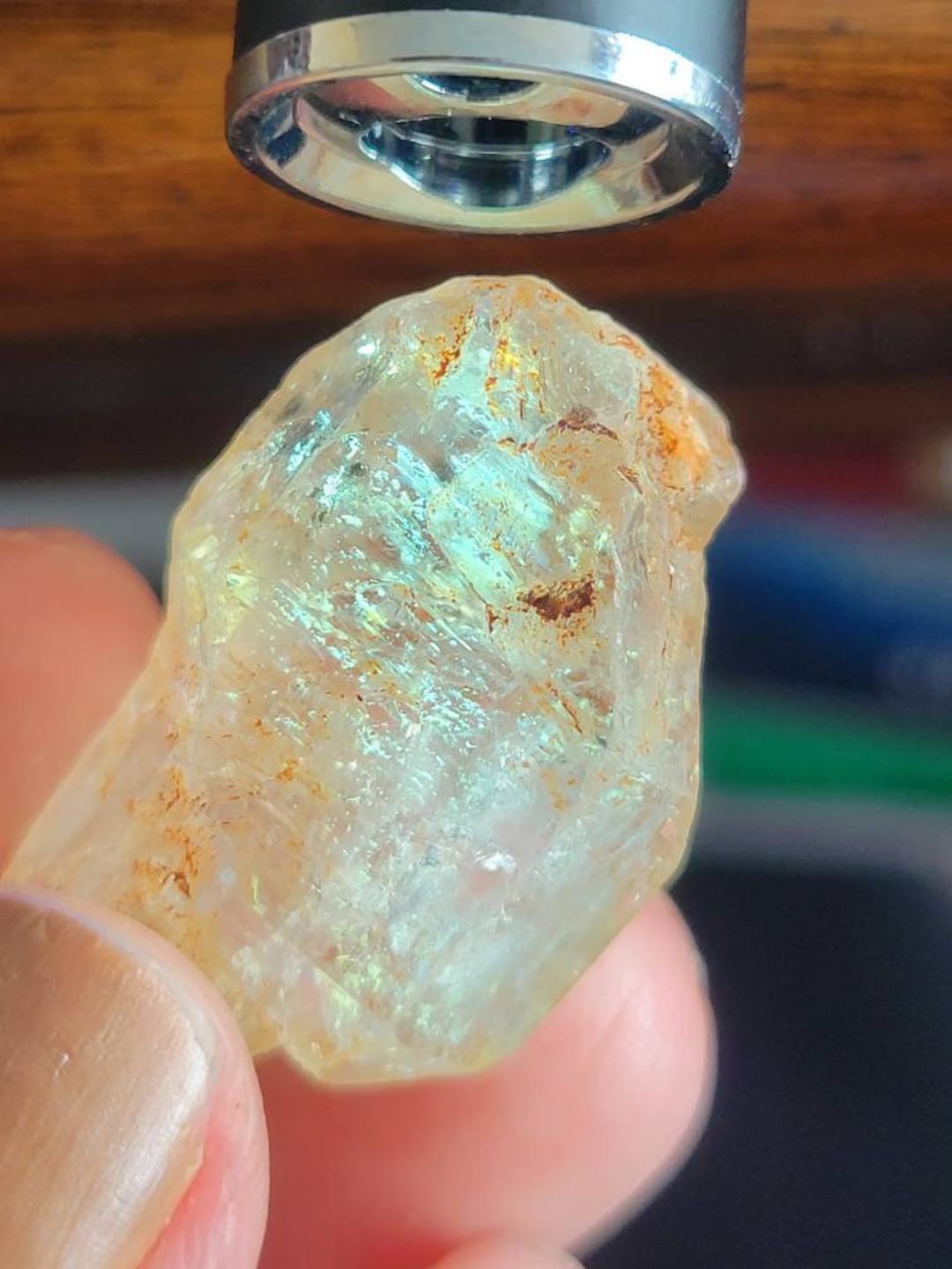 Skeletal Golden Enhydro Petroleum Quartz With Rainbows - Uv Reactive ...