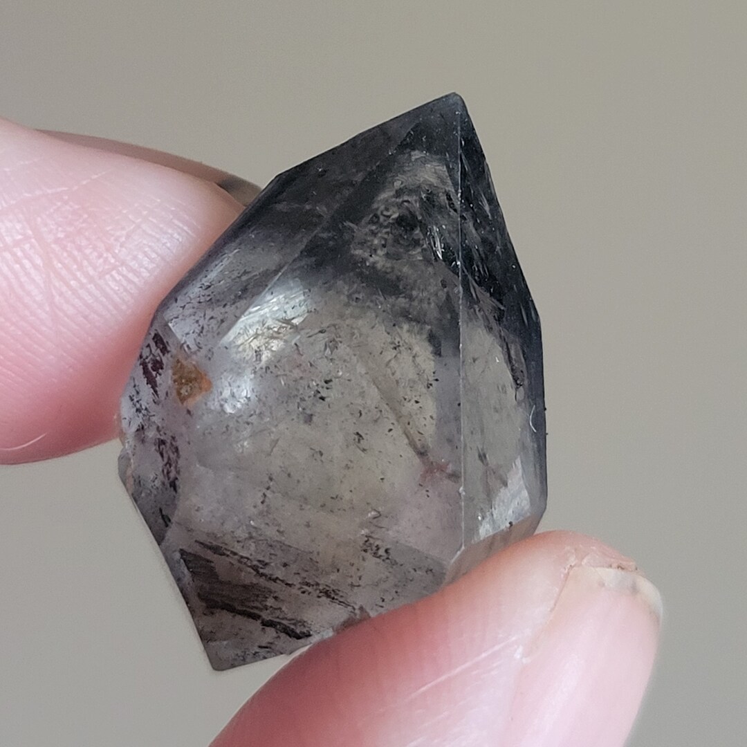 Double Terminated Tibetan Black Phantom Quartz Point Black Phantom ...