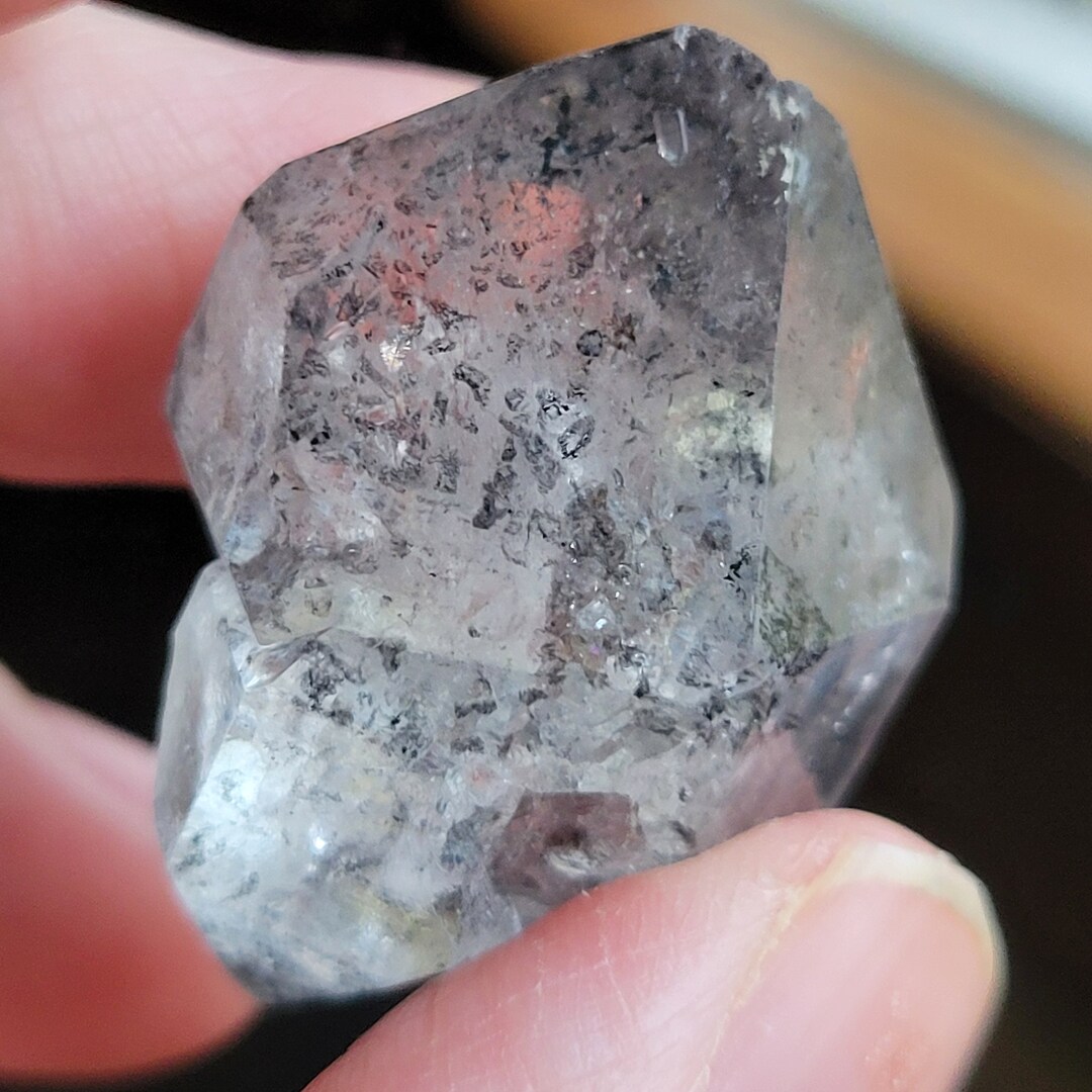 Double Terminated Tibetan Enhydro Quartz With Carbon Inclusions and ...