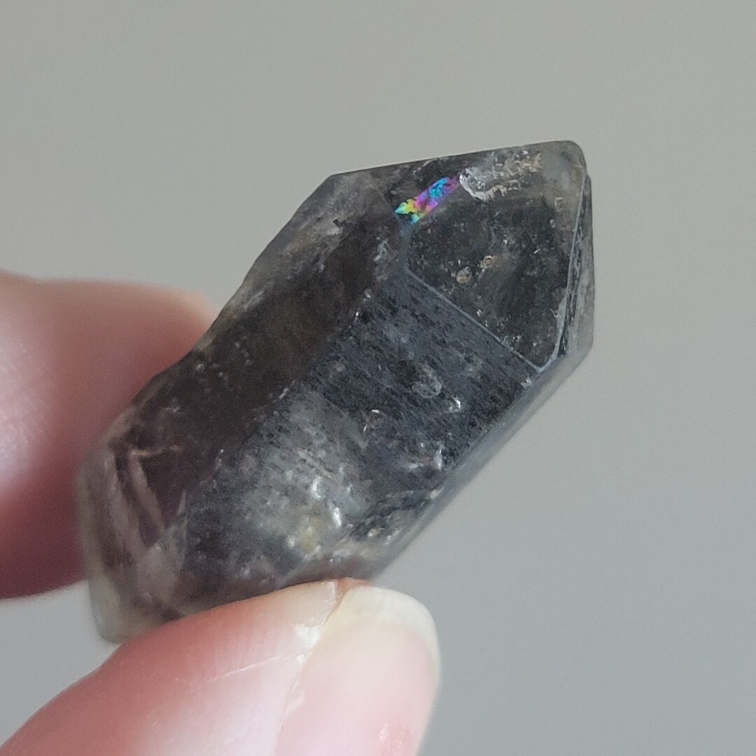 Double Terminated Tibetan Black Phantom Quartz Point With Moving Water ...