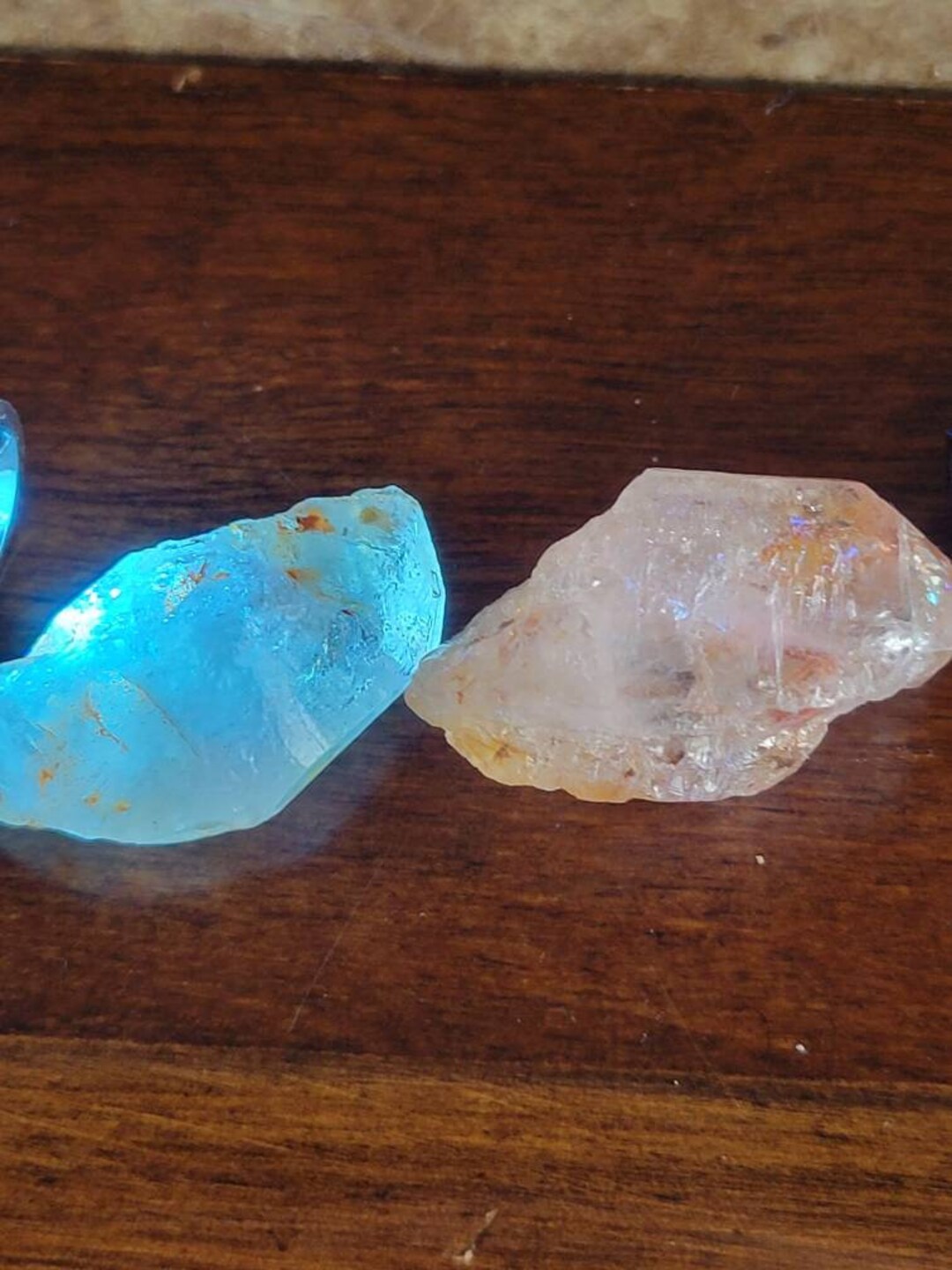 Pair of Golden Enhydro Petroleum Quartz Crystals From Pakistan ...