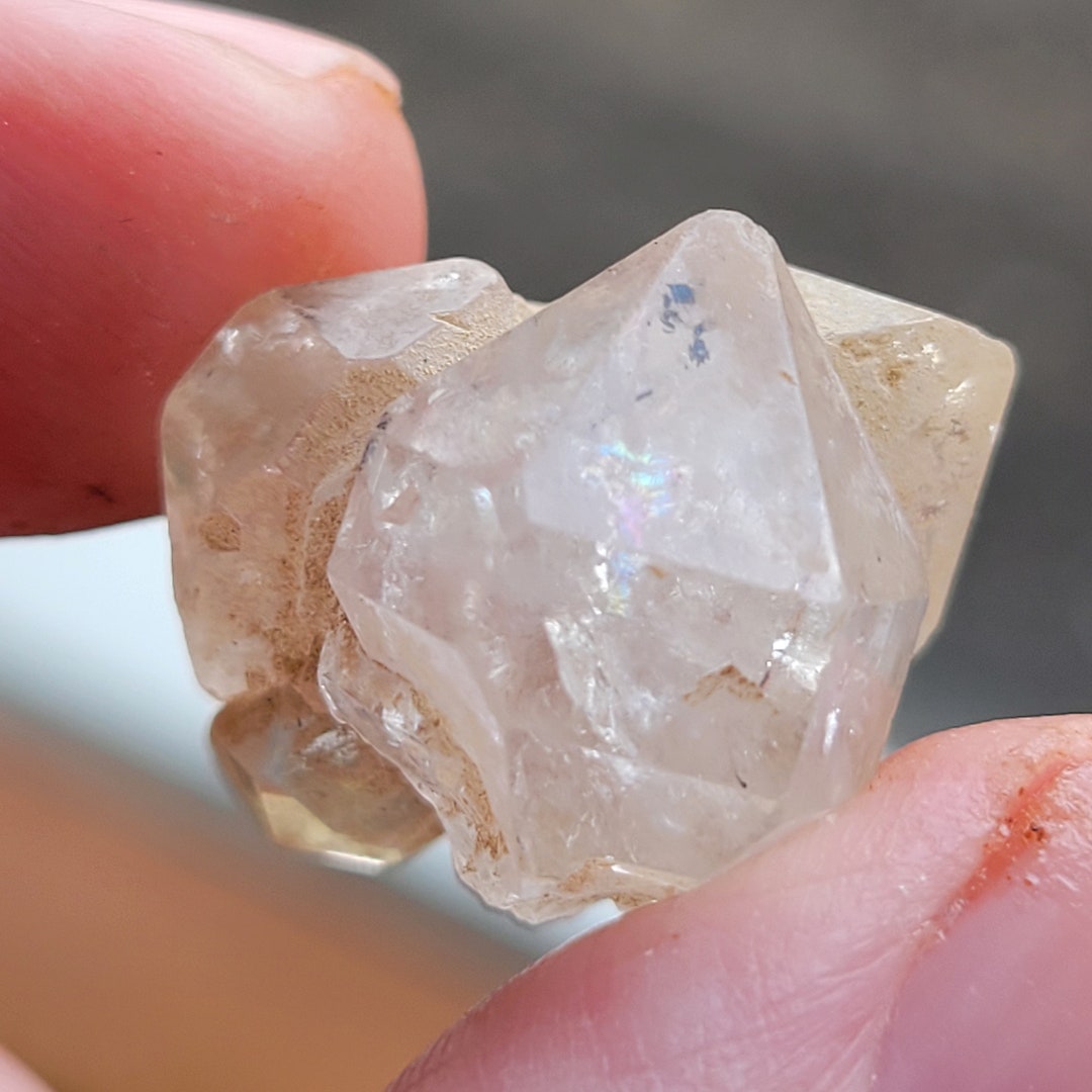 Mini Double Terminated Tibetan Quartz Cluster Carbon Inclusions Sand ...