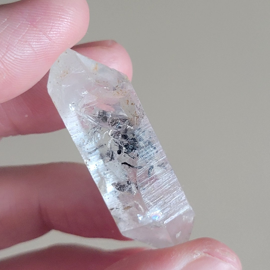 Double Terminated Tibetan Quartz Point With Carbon Inclusions and ...