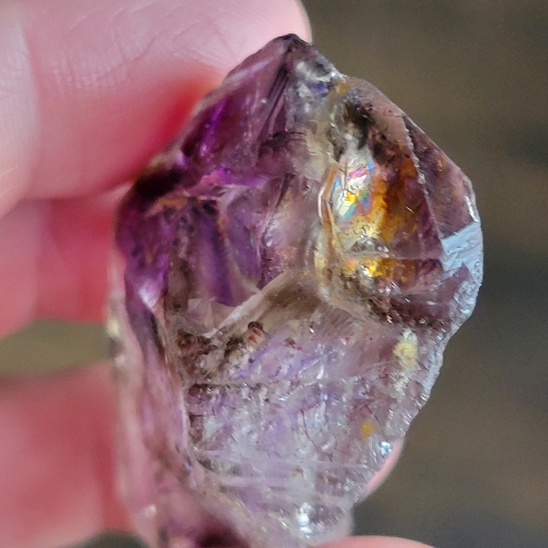 Skeletal Amethyst Super Seven Enhydro Quartz With Huge Rainbows and ...