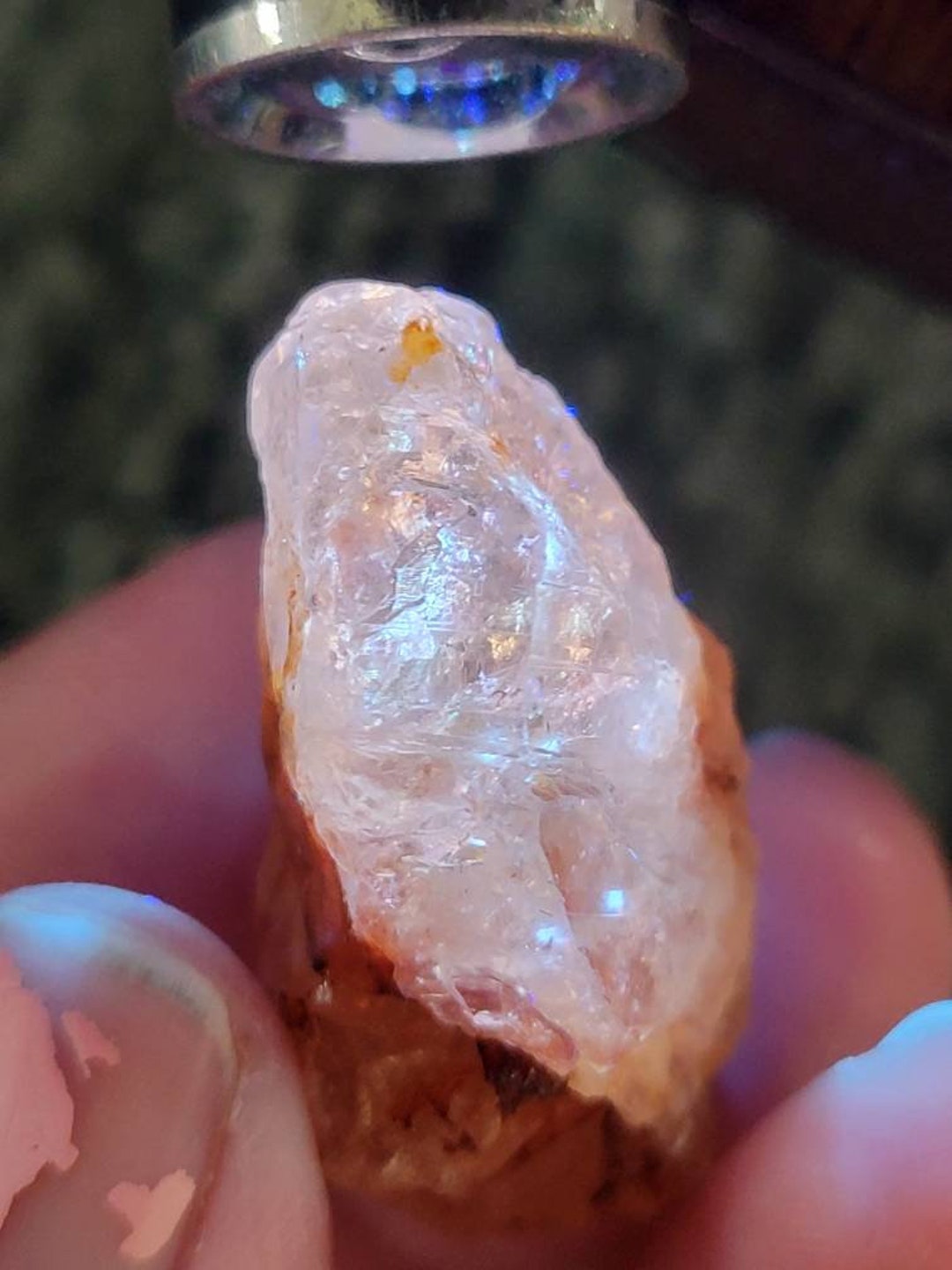 Skeletal Golden Enhydro Petroleum Quartz With Light Amethyst Inclusions ...