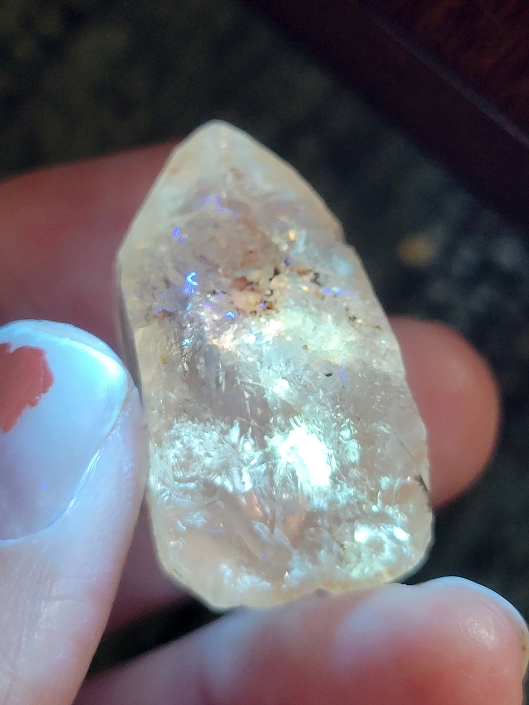 Golden Enhydro Petroleum Quartz With Moving Water Bubble- Trigonic ...