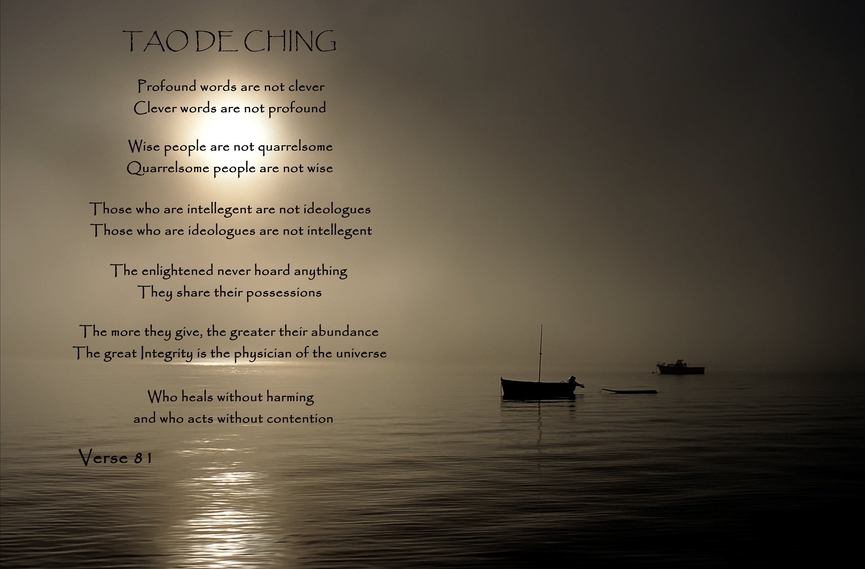 Tao De Ching Verse 81, Taoist Philosophy, Lao Tzu, Quote - Etsy
