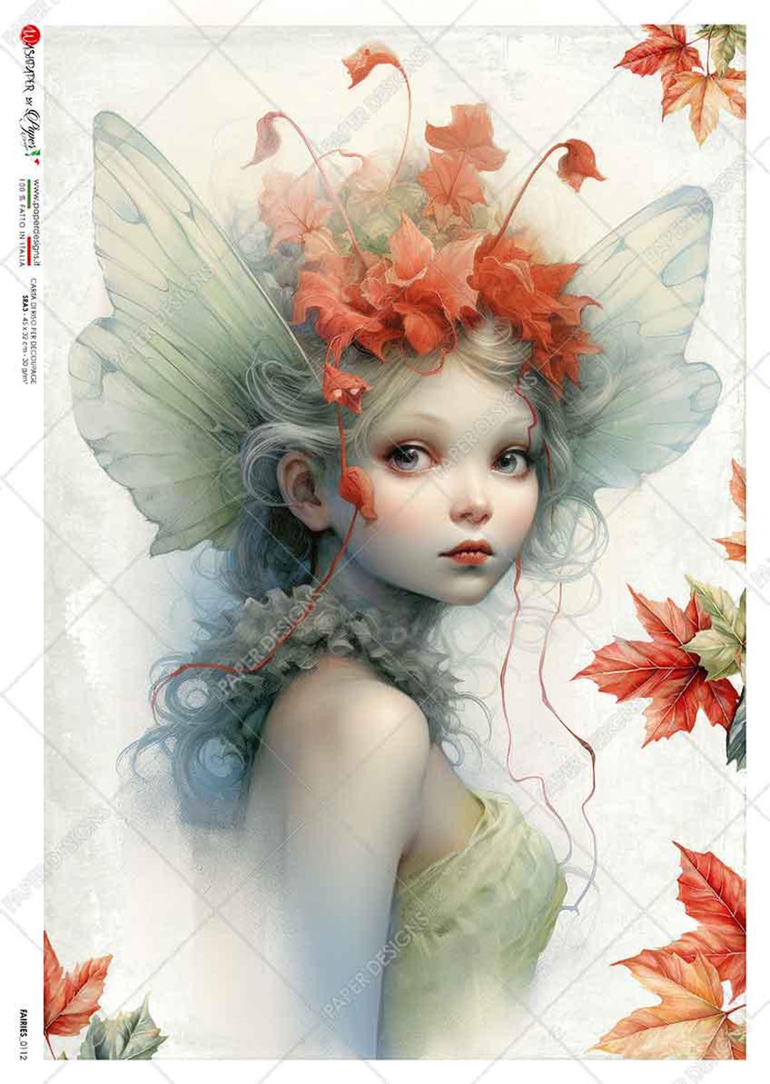 Paper Designs Rice Paper | Fairies Rice Paper | A4 Rice Paper | Natural Paper | Decoupage Paper ...