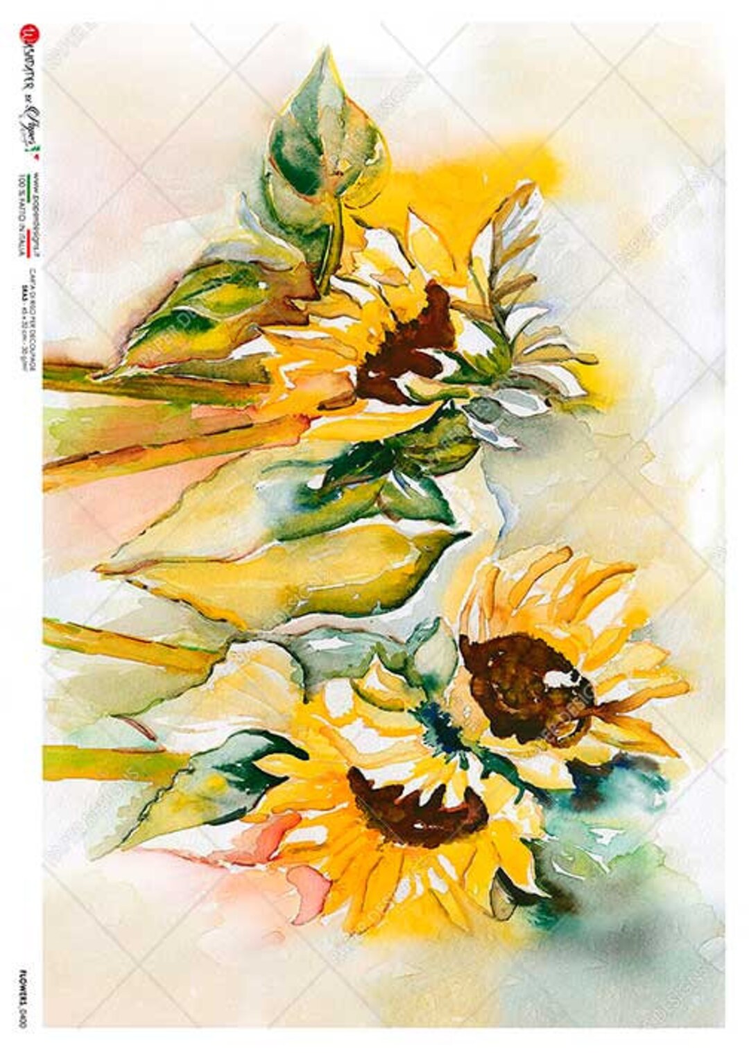 Paper Designs Rice Paper | Sunflowers Rice Paper | A4 Rice Paper ...