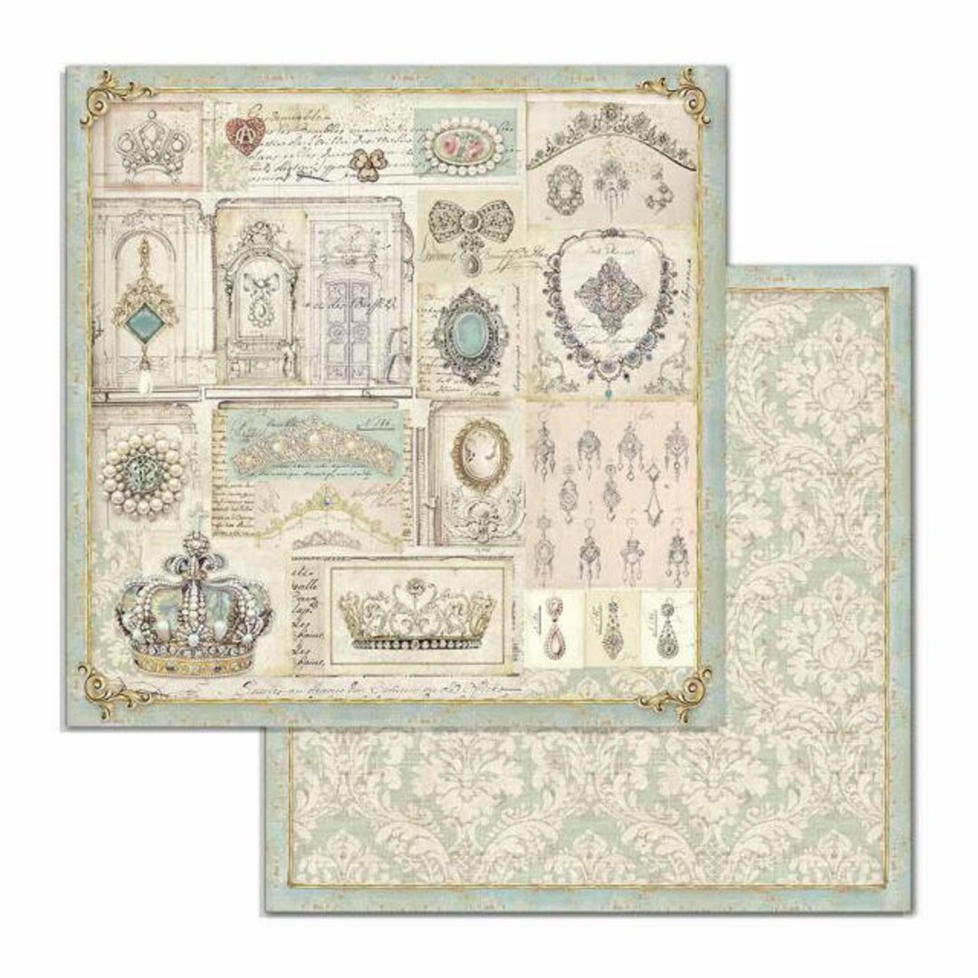 Stamperia | 1 Piece Jewelry Scrapbook Paper | 12×12 | Double-sided | 12 ...