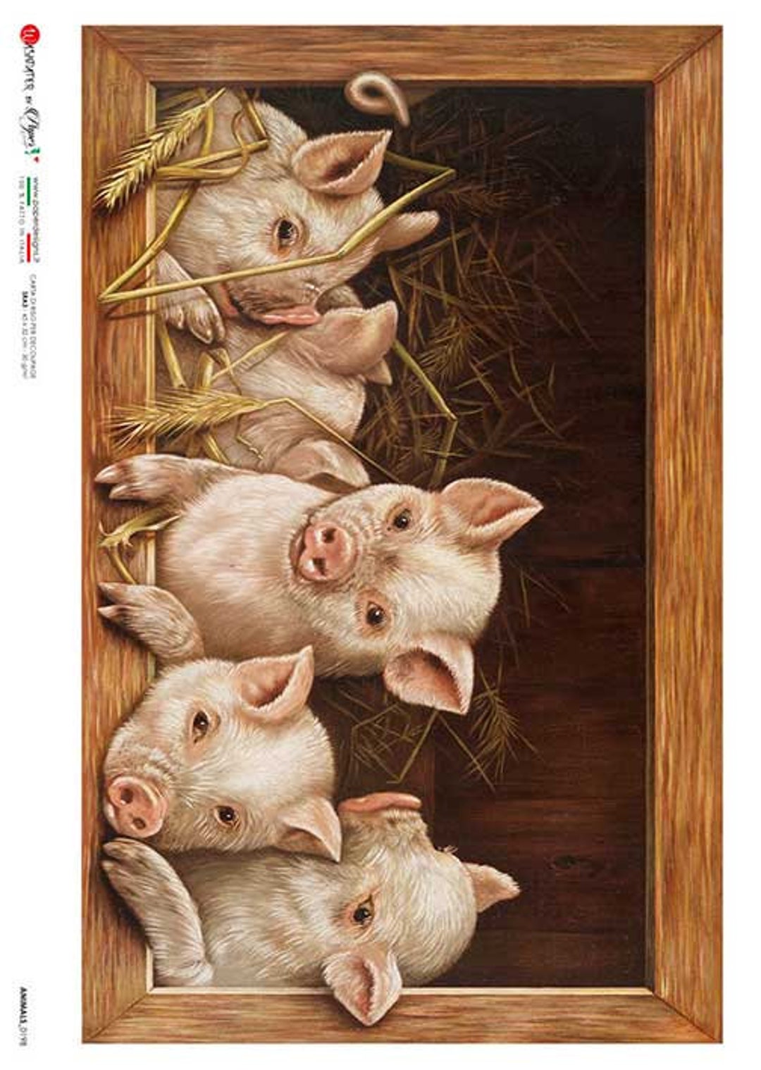 Paper Designs Rice Paper | Pigs Piglets Rice Paper | A4 Rice Paper ...