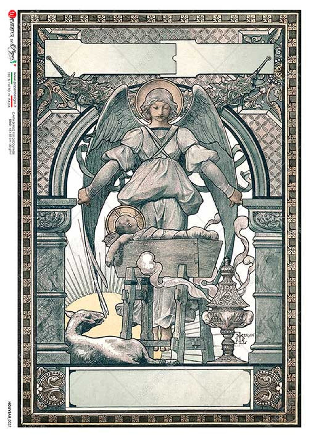 Paper Designs Rice Paper | Art Nouveau Rice Paper | A4 Rice Paper ...