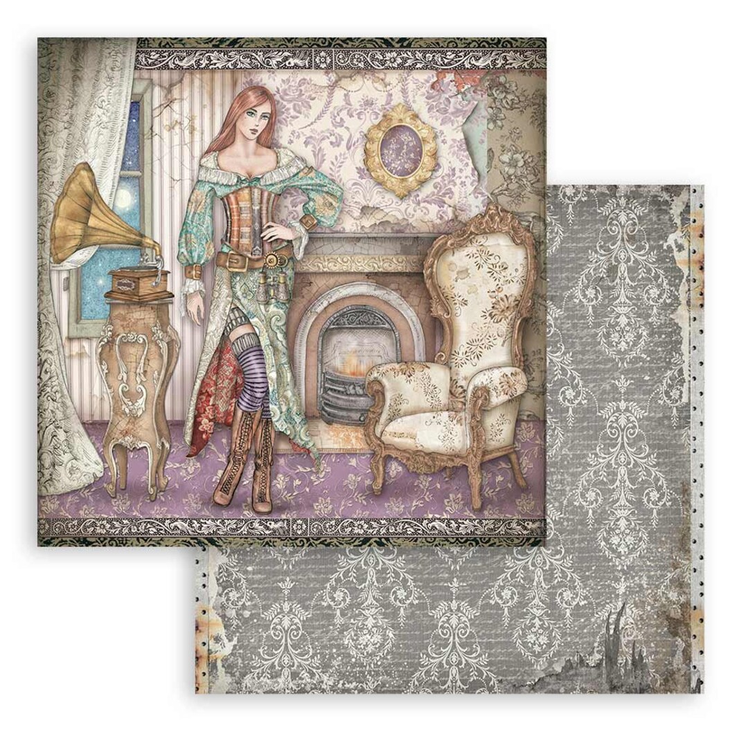 Stamperia | 1 Piece Lady Vagabond Lifestyle Gramophone Scrapbook Paper ...
