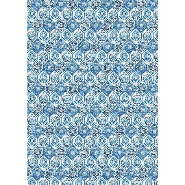 Stamperia Rice Paper Blue Tile A3 Rice Paper Decoupage | Etsy
