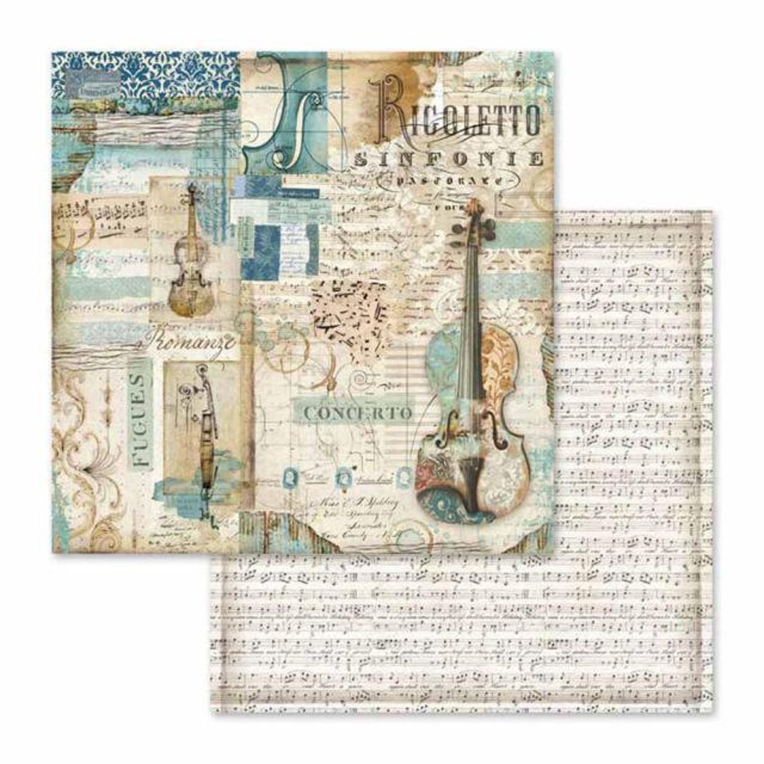 Stamperia | 1 Piece Music Rigoletto Violin Scrapbook Paper | 12×12 ...