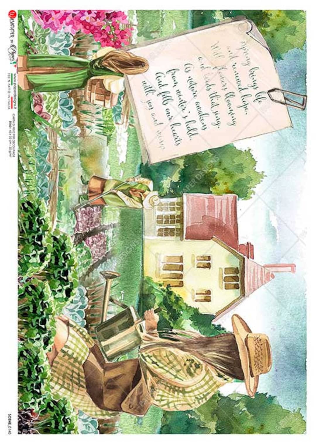 Paper Designs Rice Paper | Countryside Portrait Rice Paper | A4 Rice ...