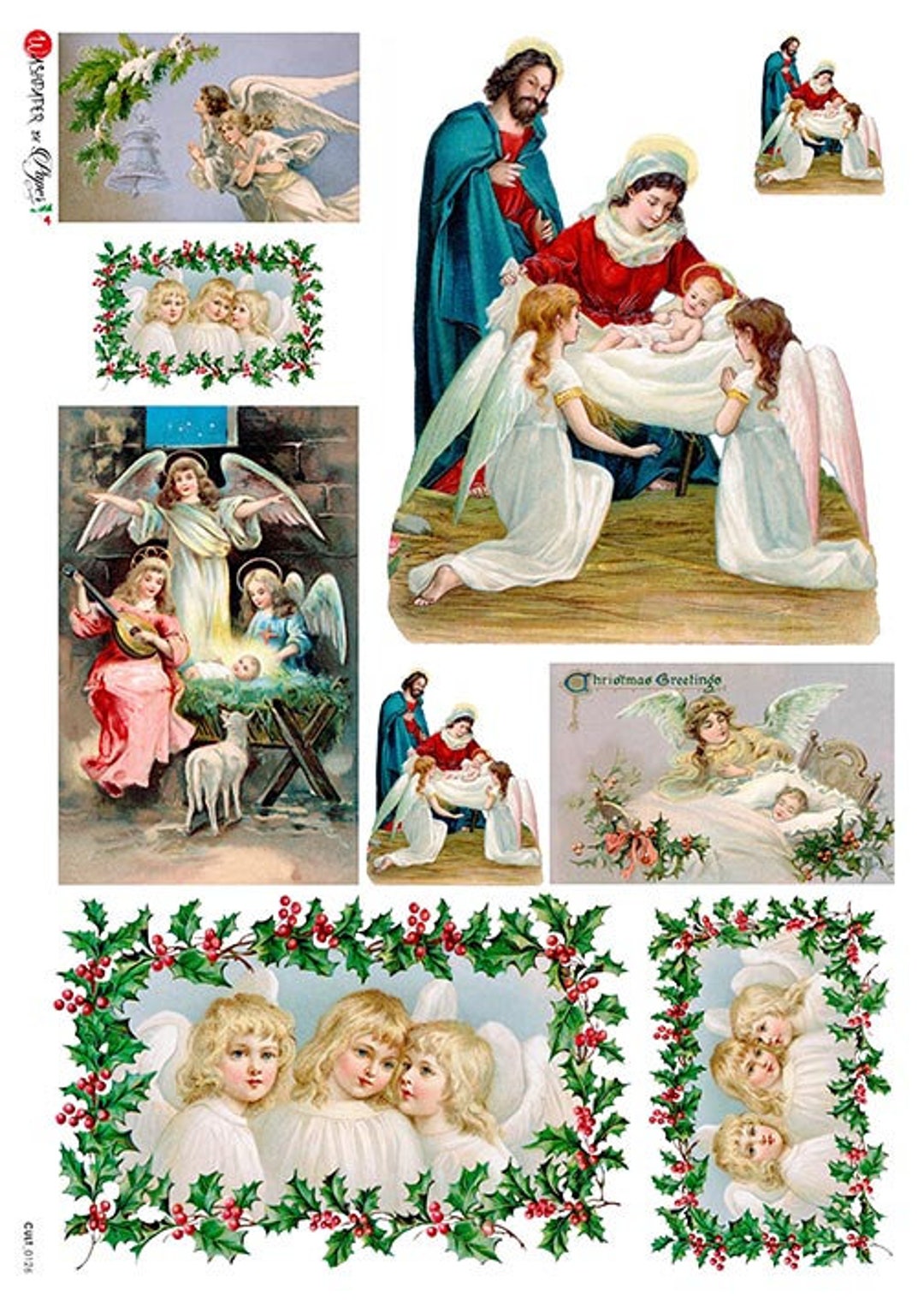 Paper Designs Rice Paper | Religious Angels Rice Paper | A4 Rice Paper ...