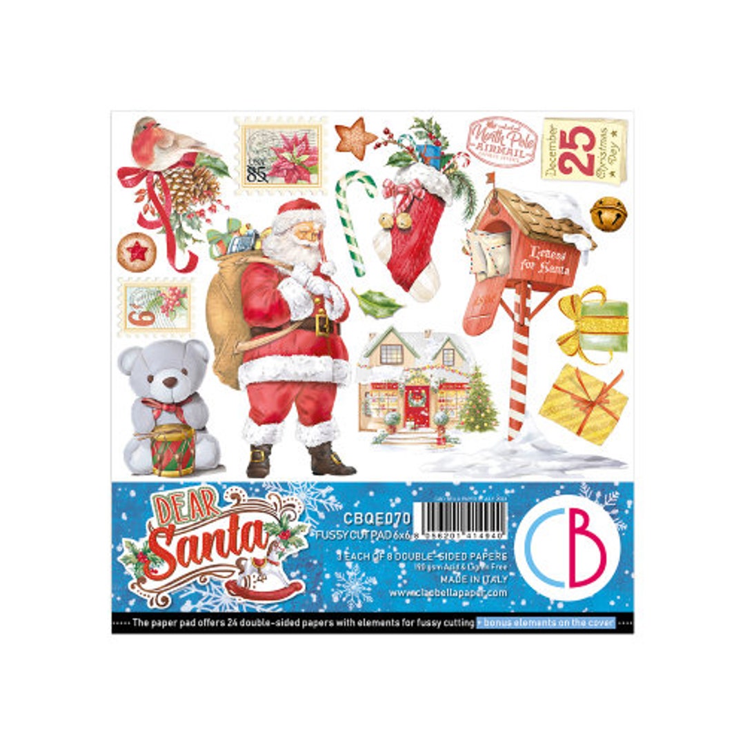 Ciao Bella Dear Santa Paper Pad 6" X 6" | 12 Pages | Made in Italy ...