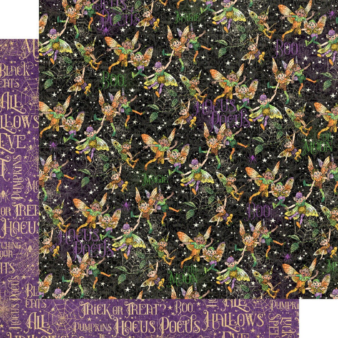 Graphic 45 | 1 Piece Fairy Mischief Scrapbook Paper | Midnight Tales ...