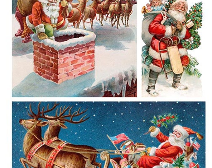 Paper Designs Rice Paper Santa Delivering Gifts Christmas Rice Paper A4 ...