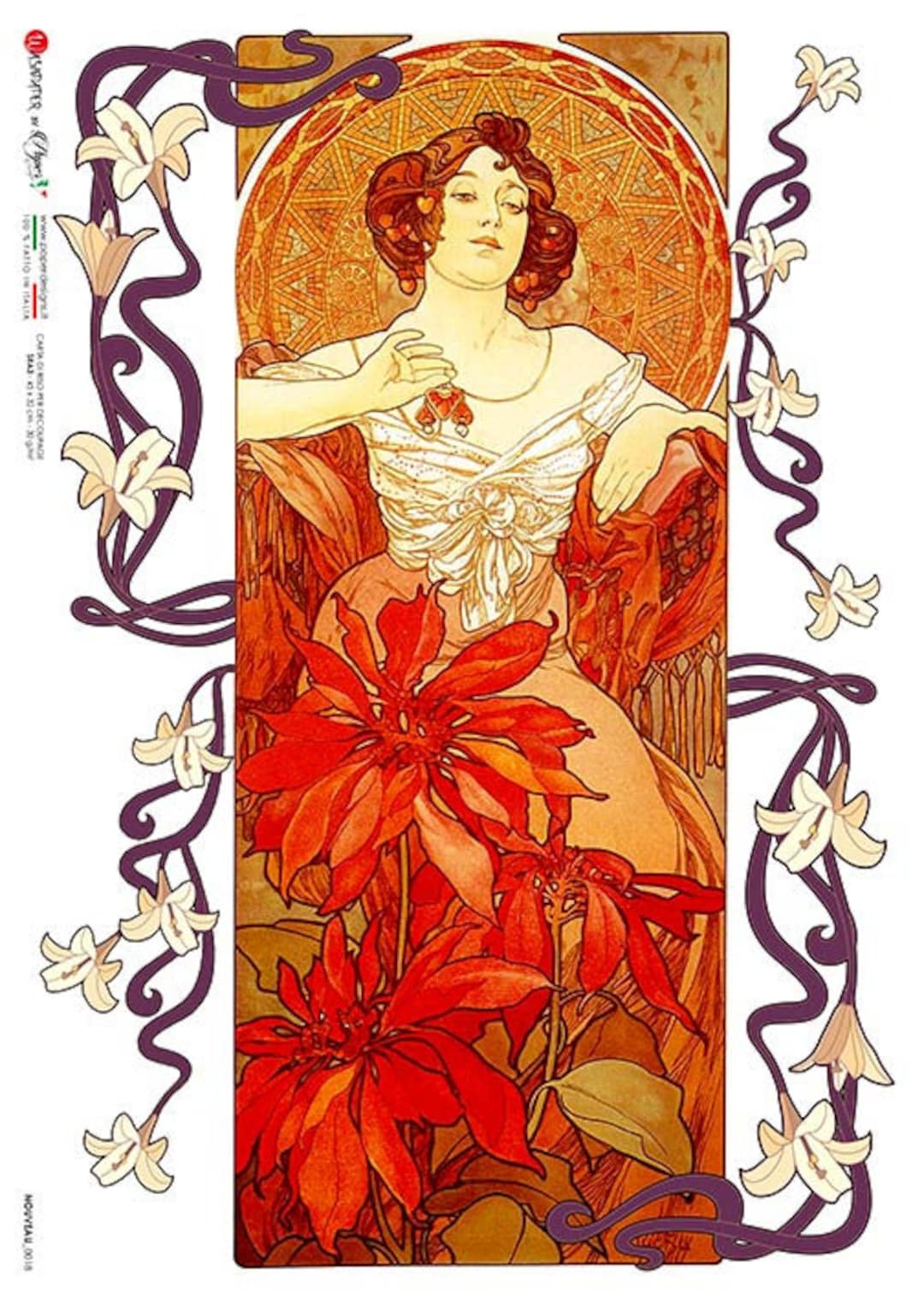 Paper Designs Rice Paper | Art Nouveau Rice Paper | A4 Rice Paper ...