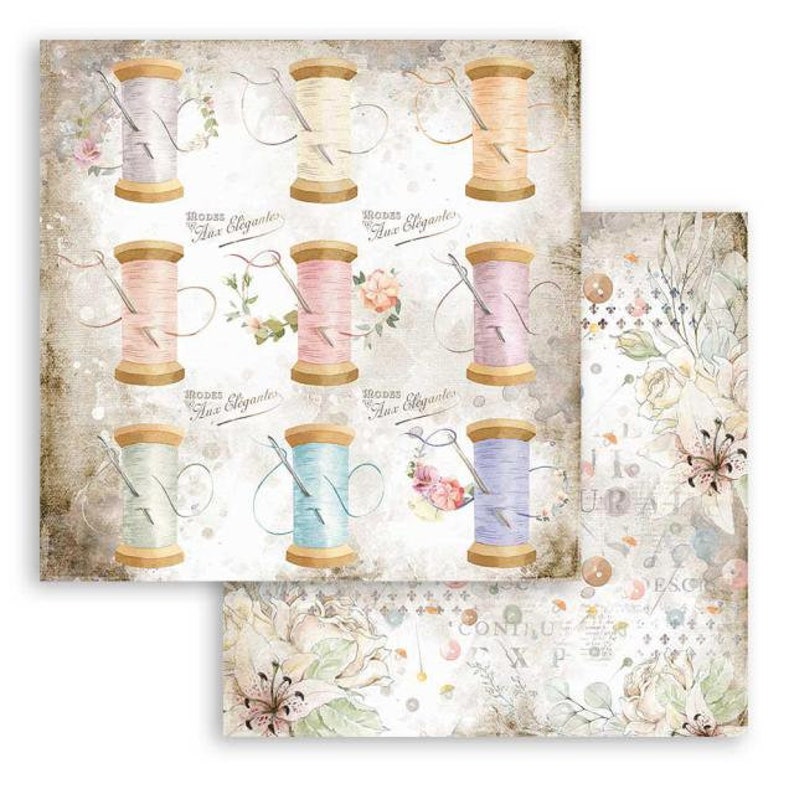 Stamperia 1 Piece Romantic Threads Thread Scrapbook Paper - Etsy