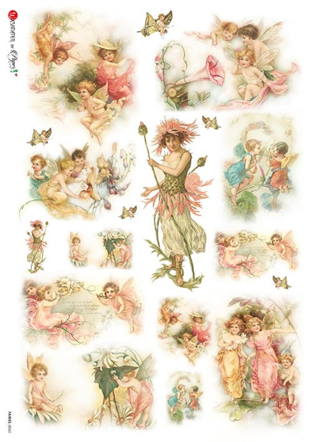 Paper Designs Rice Paper | Fairies Rice Paper | A4 Rice Paper | Natural ...