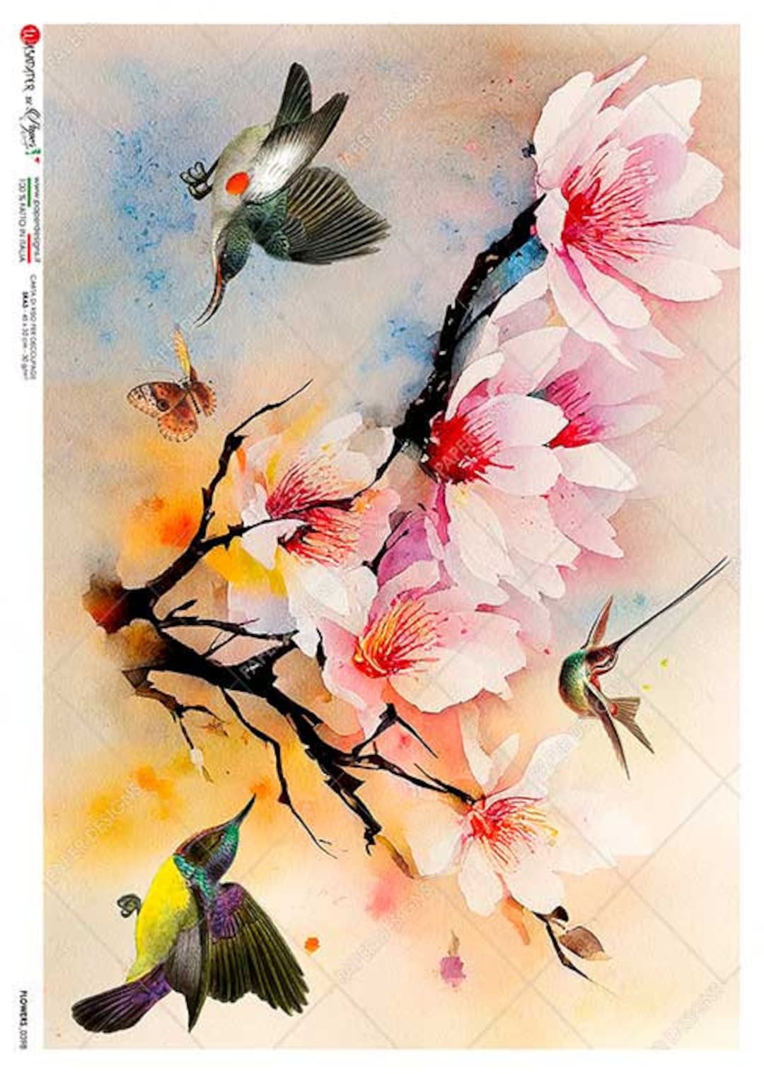 Paper Designs Rice Paper | Flowers Rice Paper | A4 Rice Paper | Natural ...