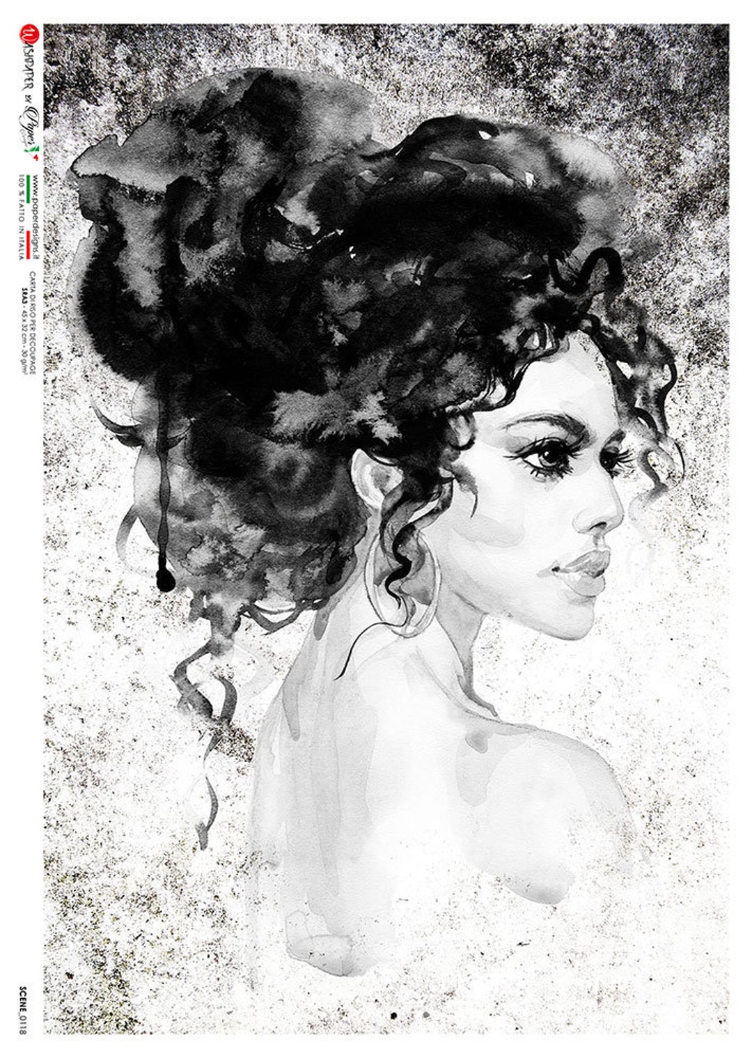 Paper Designs Rice Paper | Womans Portrait Rice Paper | A4 Rice Paper ...