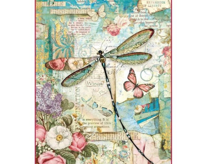 Stamperia Rice Paper Wonderland Dragonfly A4 Rice Paper Decoupage Rice ...